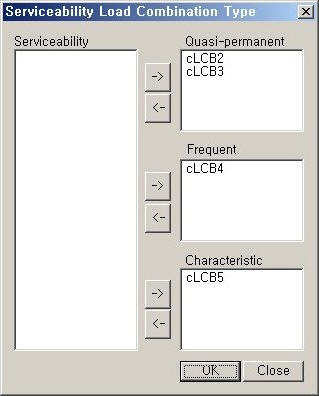 Serviceability Load Combination Type