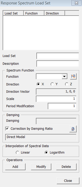 Response Spectrum Load Set