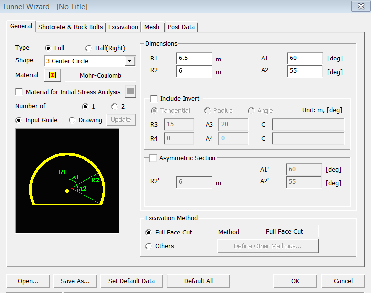 Tunnel Modeling Wizard-General