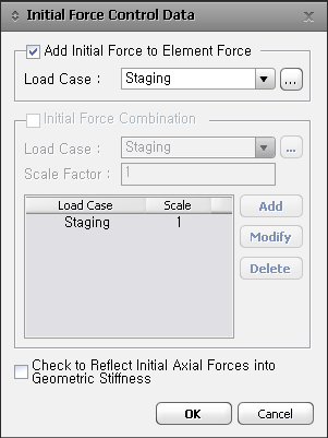 Initial Force Control Data